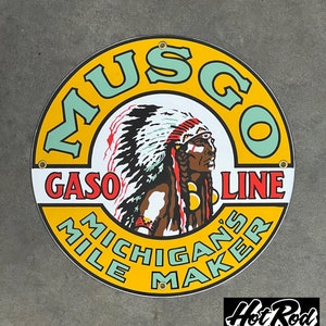 MUSGO GASOLINE Porcelain Sign - Etsy