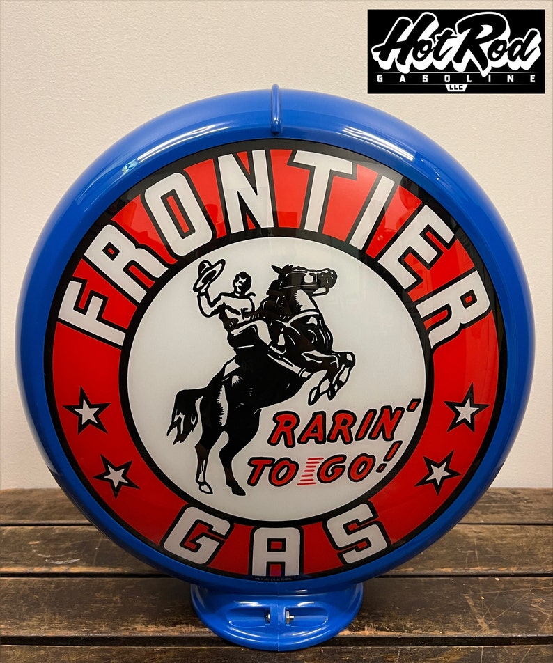FRONTIER GAS Reproduction 13.5" Gas Pump Globe - (blue Body) - Etsy