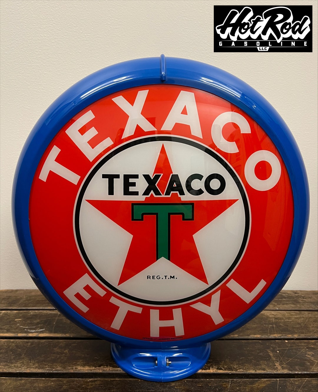 TEXACO ETHYL Reproduction 13.5" Gas Pump Globe - (blue Body) - Etsy