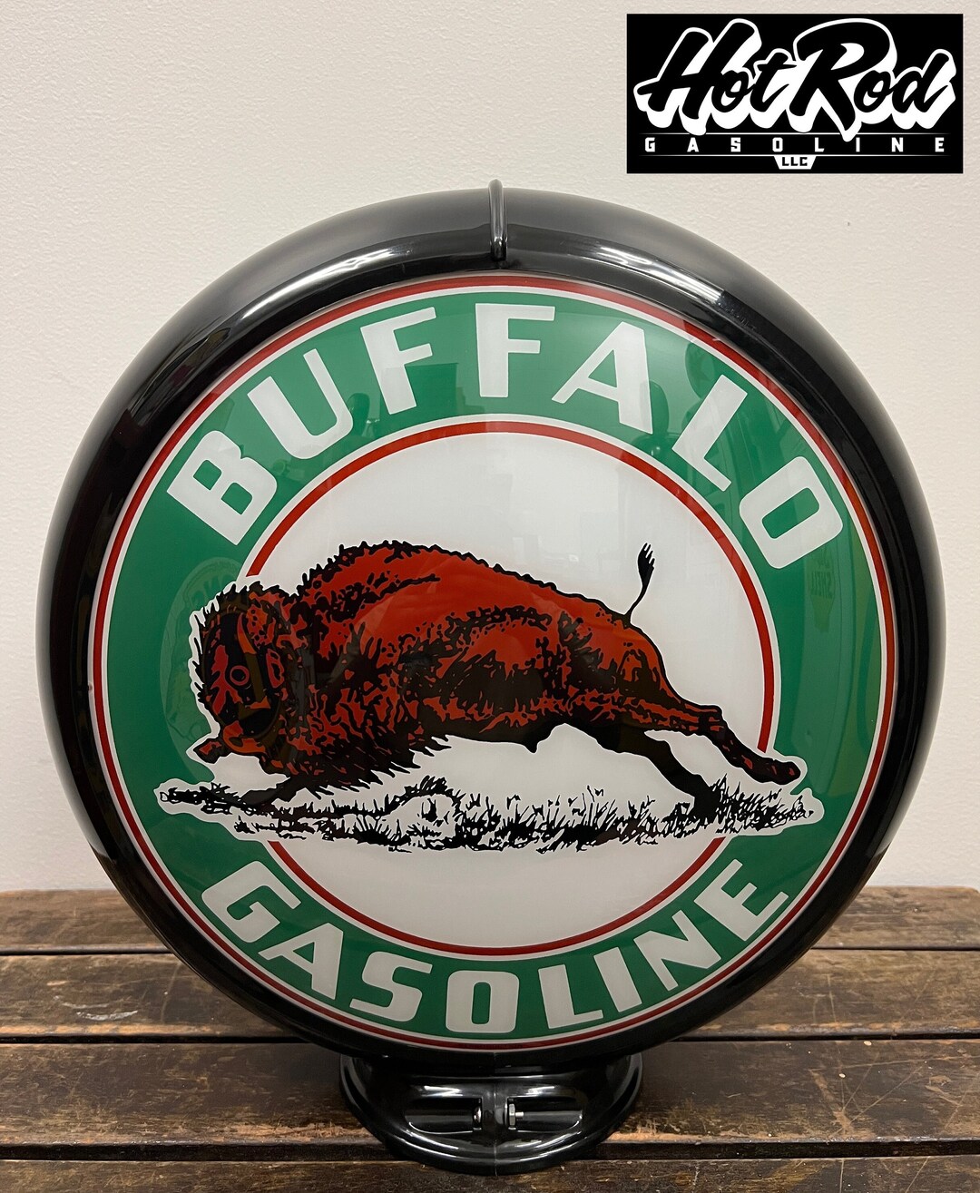 BUFFALO GASOLINE Reproduction 13.5" Gas Pump Globe - (black Body) - Etsy