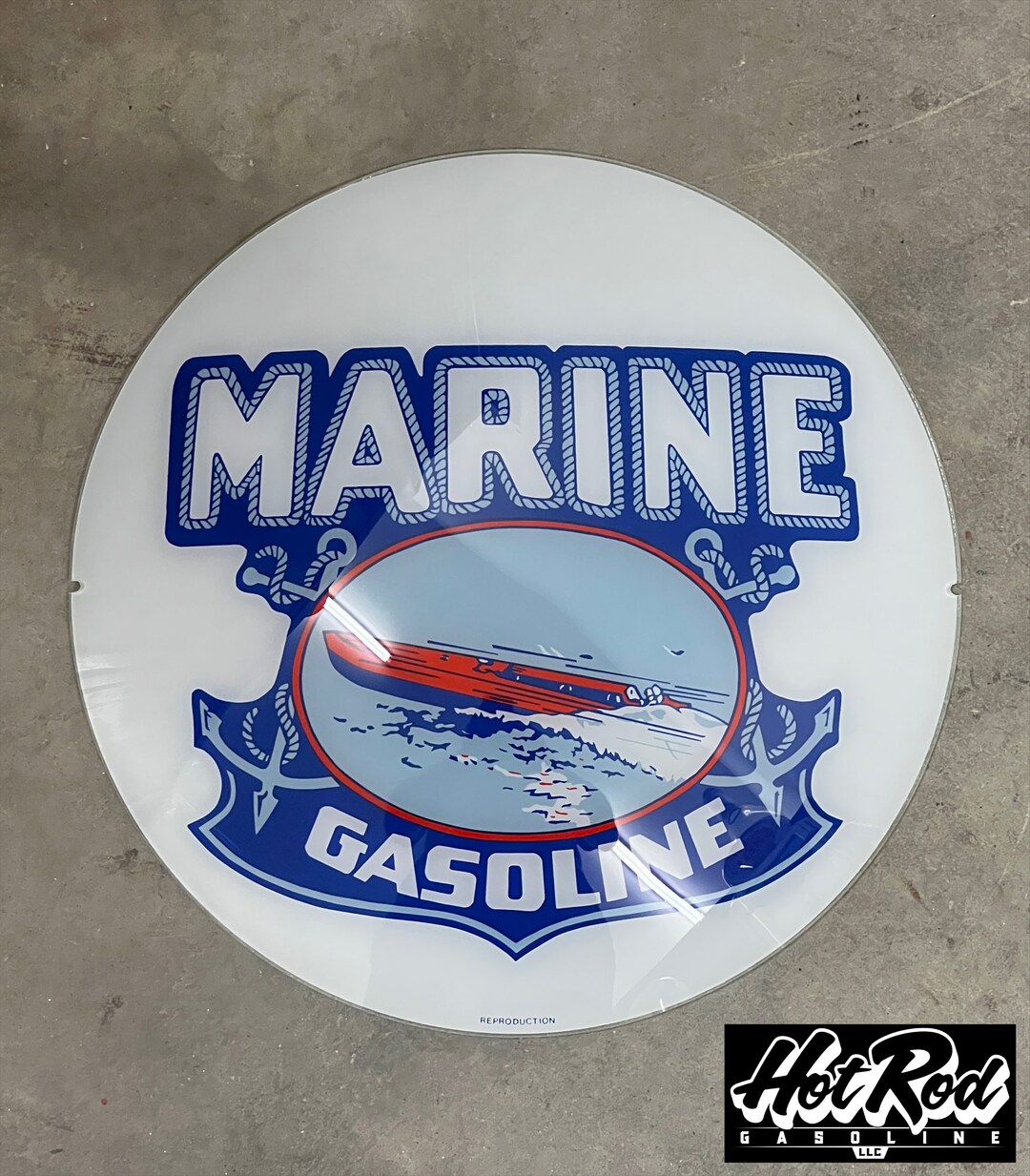 MARINE GASOLINE Reproduction 13.5" Gas Pump Globe Face / Lens - Etsy