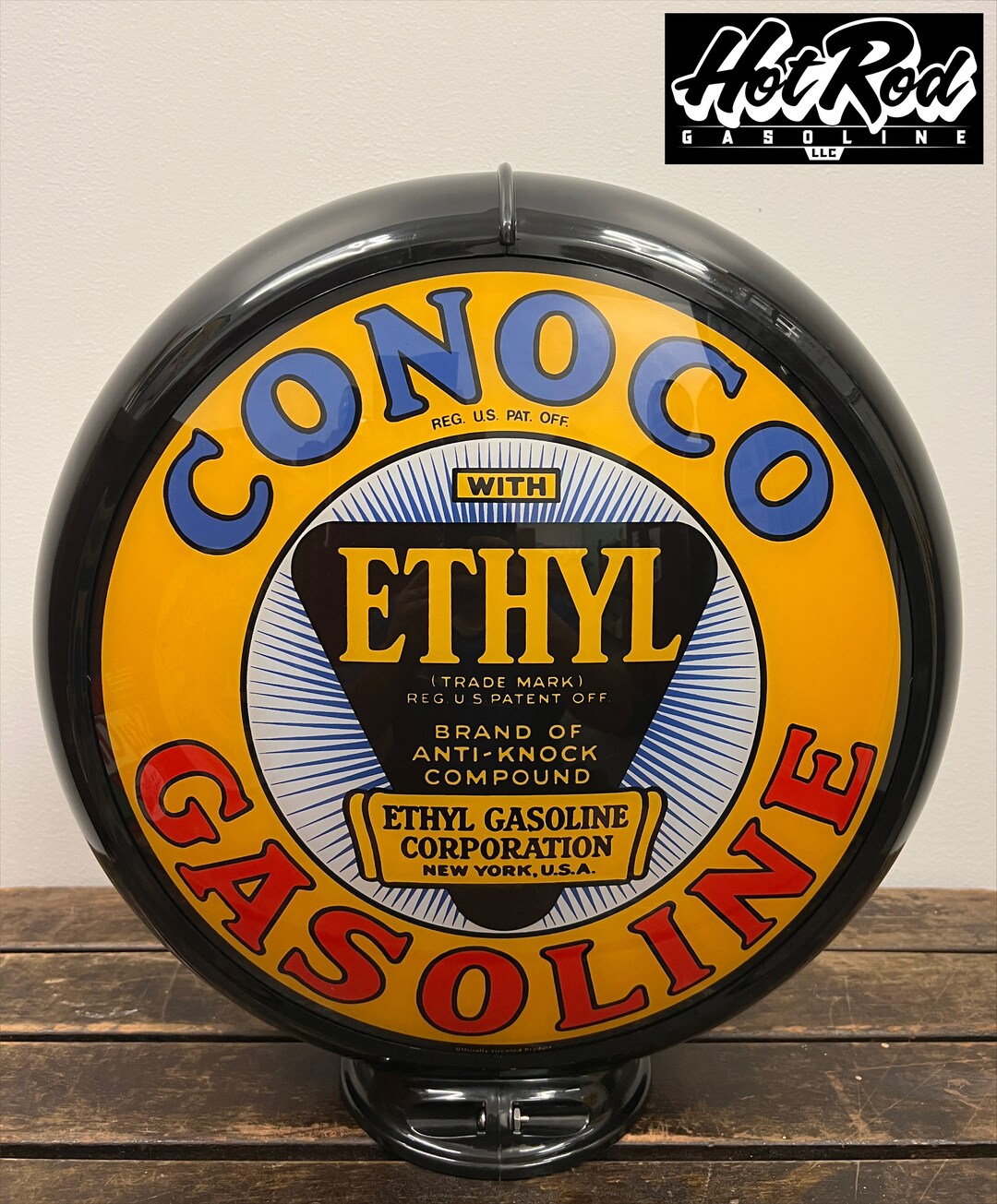 CONOCO ETHYL Reproduction 13.5 Gas Pump Globe black - Etsy