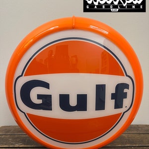 GULF 1960's Logo Reproduction 13.5 Gas Pump Globe orange Body - Etsy