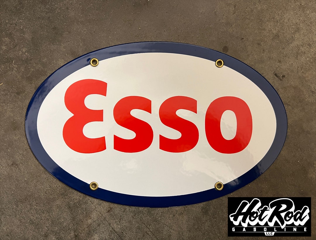 ESSO Oval Porcelain Sign - Etsy