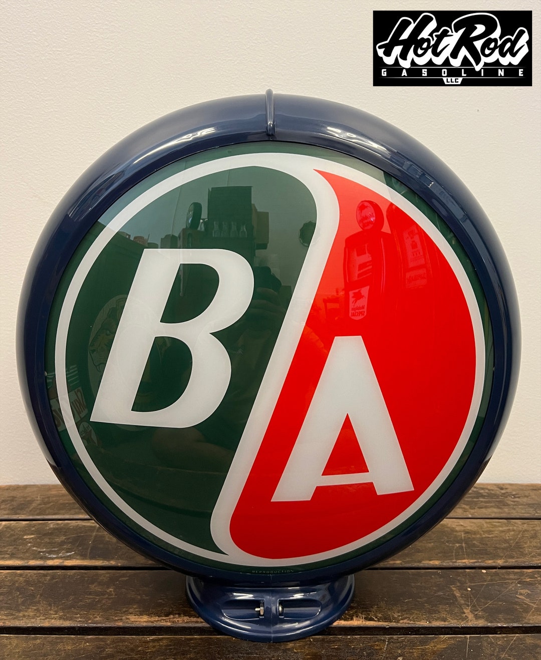 BA BRITISH AMERICAN Reproduction 13.5 Gas Pump Globe dark Blue Body - Etsy
