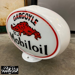 MOBIL GARGOYLE Mobiloil Reproduction Oval Gas Pump Globe white Body - Etsy
