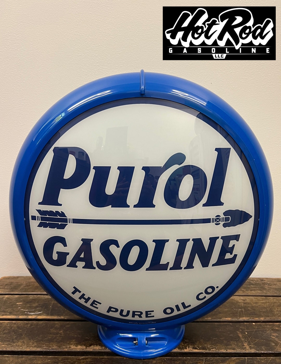 PUROL GASOLINE Reproduction 13.5" Gas Pump Globe - (blue Body) - Etsy