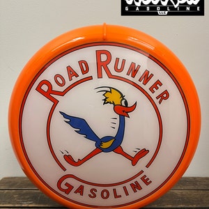 ROAD RUNNER GASOLINE Reproduction 13.5" Gas Pump Globe - (orange Body ...