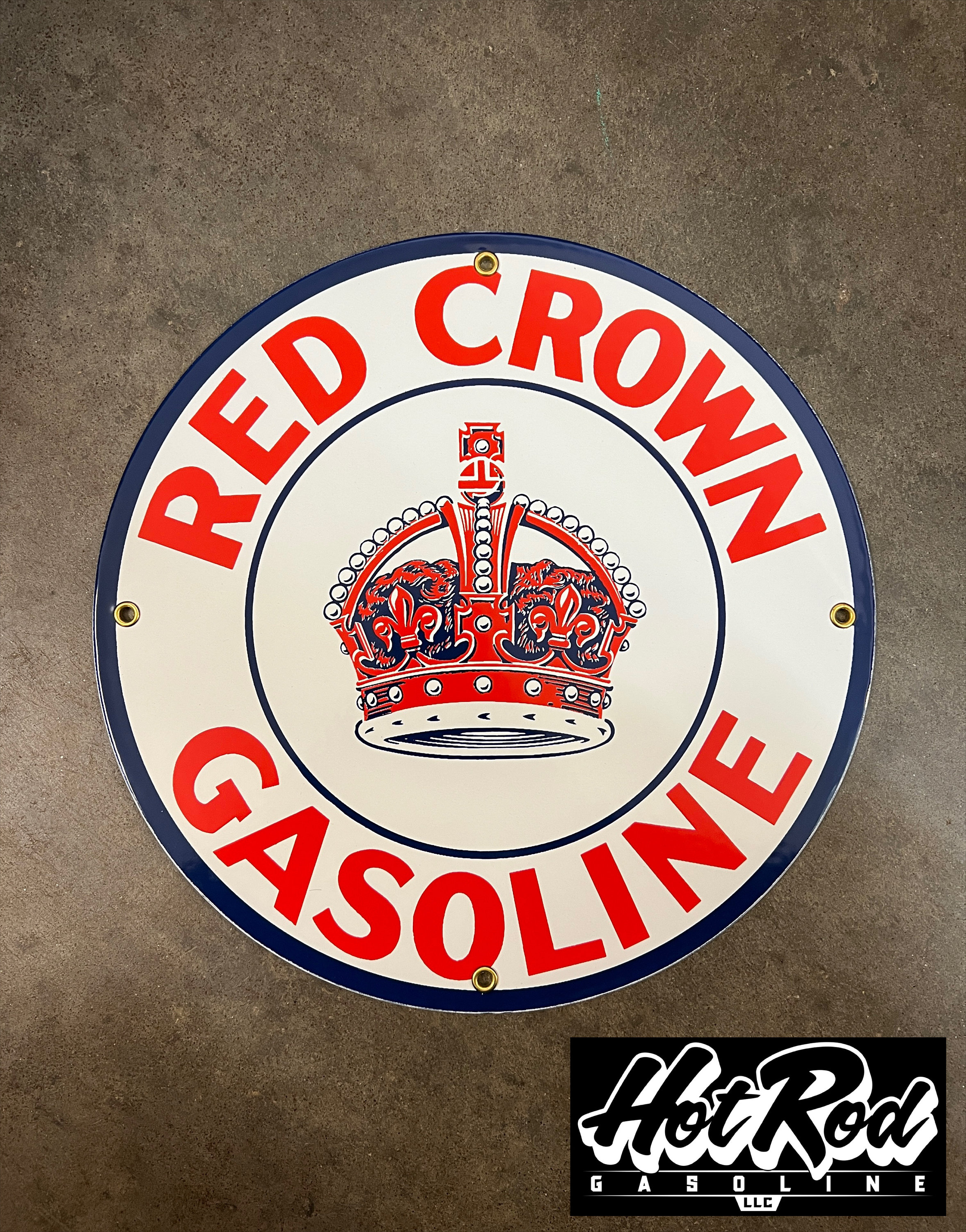 RED CROWN GASOLINE Porcelain Sign - Etsy