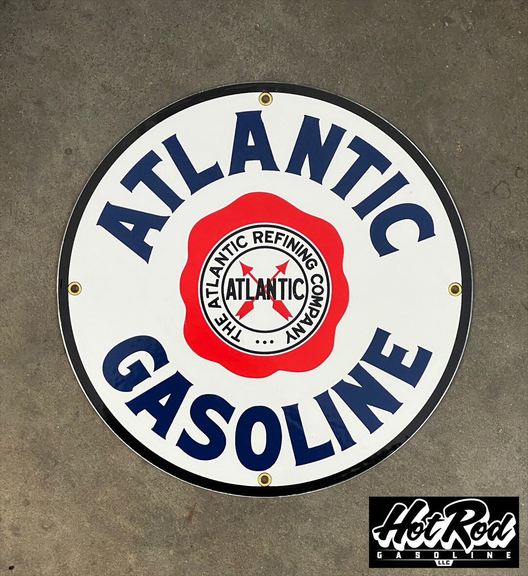 ATLANTIC GASOLINE Porcelain Sign - Etsy