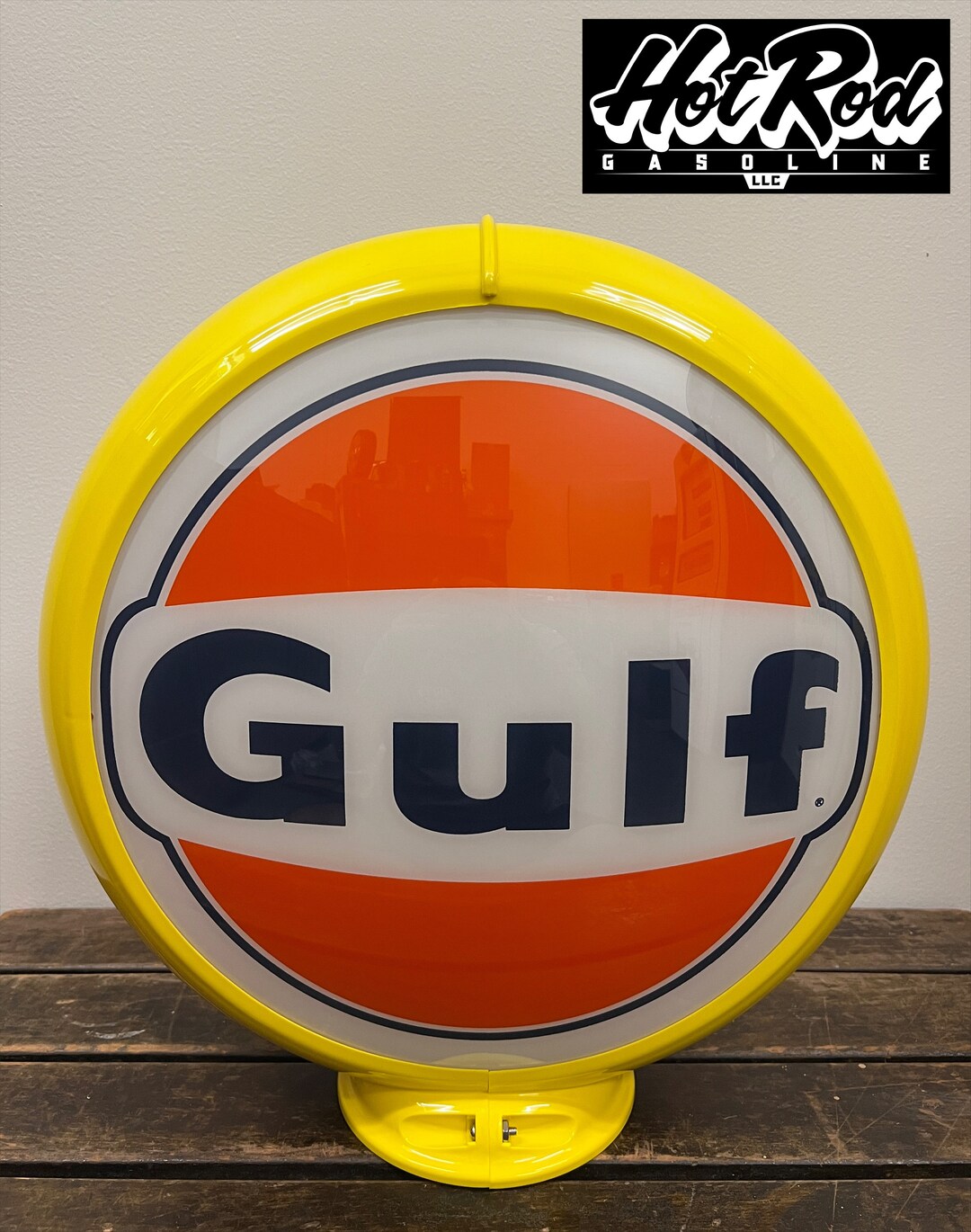 GULF 1960's Logo Reproduction 13.5" Gas Pump Globe - (yellow Body) - Etsy
