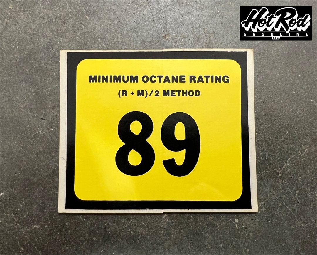 Vintage Original 89 Octane Gasoline Gas Pump Decal / Sticker - New Old ...