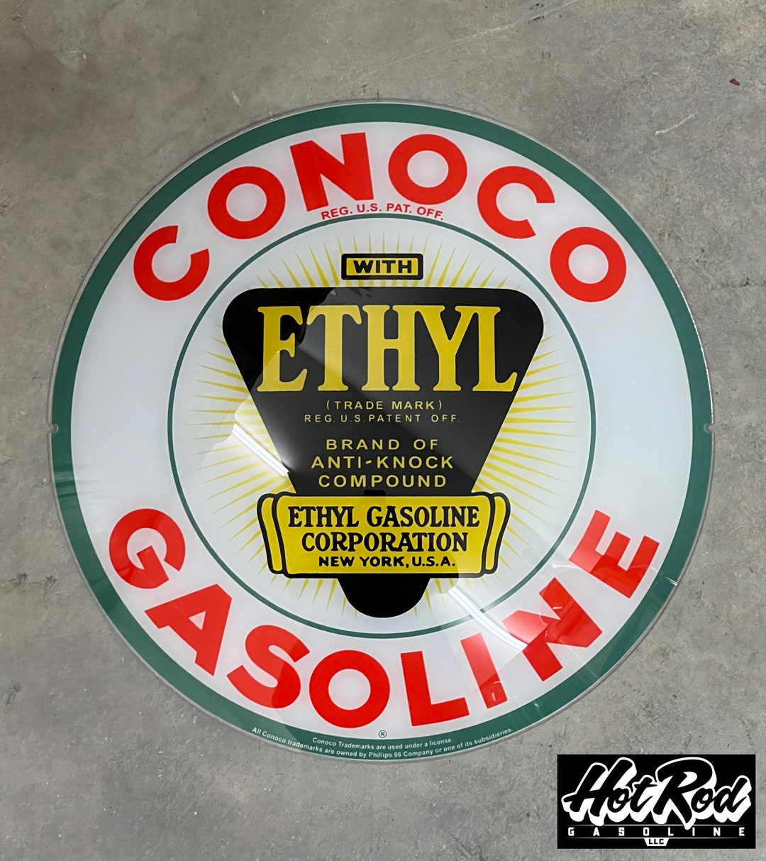 CONOCO ETHYL GASOLINE Reproduction 13.5 Gas Pump Globe Face / Lens - Etsy