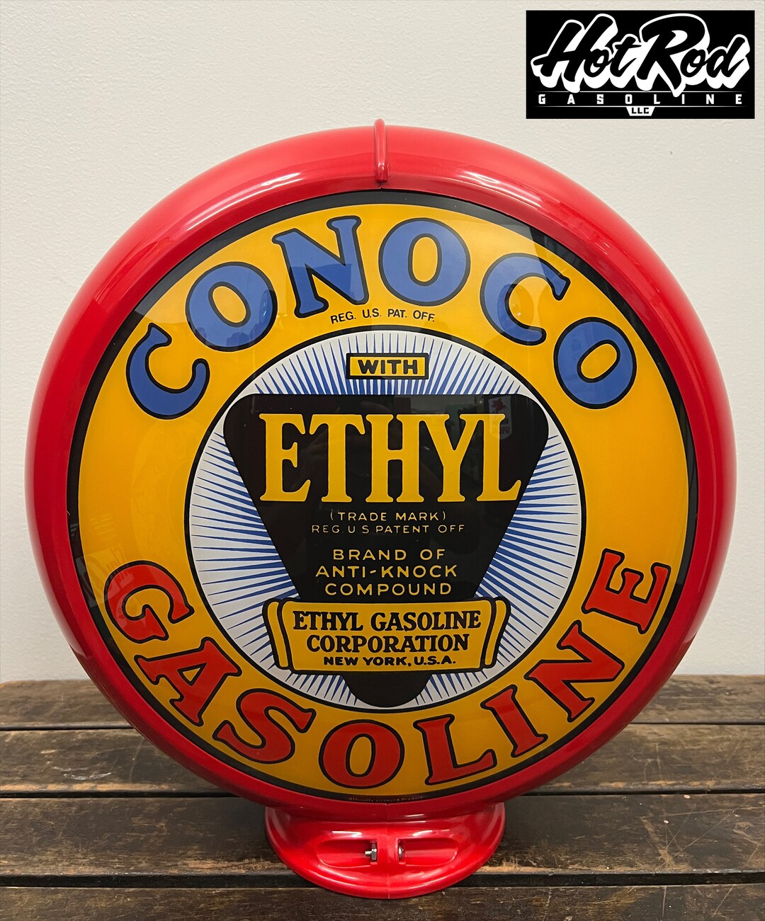 CONOCO ETHYL Reproduction 13.5" Gas Pump Globe - (red Body) - Etsy