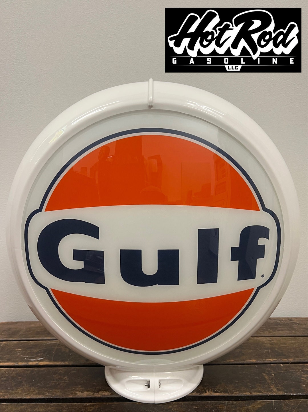 GULF 1960's Logo Reproduction 13.5" Gas Pump Globe - (white Body) - Etsy