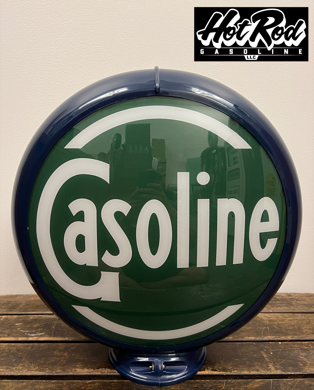 GREEN GASOLINE Reproduction 13.5" Gas Pump Globe - (dark Blue Body) - Etsy