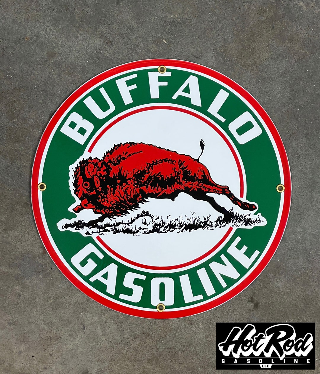 BUFFALO GASOLINE Porcelain Sign - Etsy