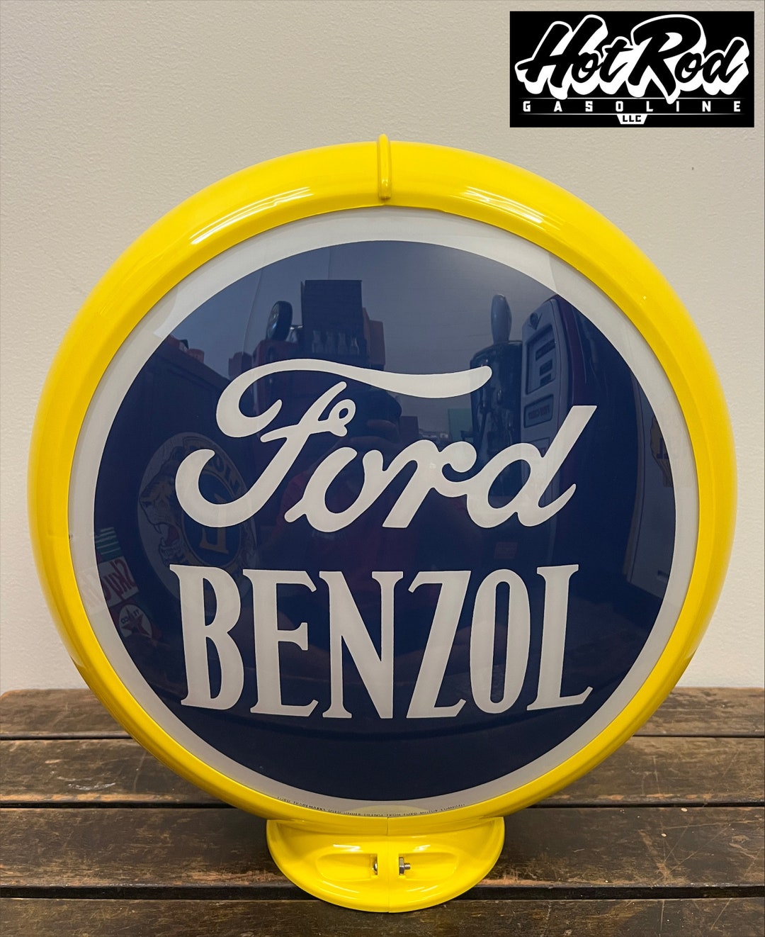 FORD BENZOL Reproduction 13.5" Gas Pump Globe - (yellow Body) - Etsy