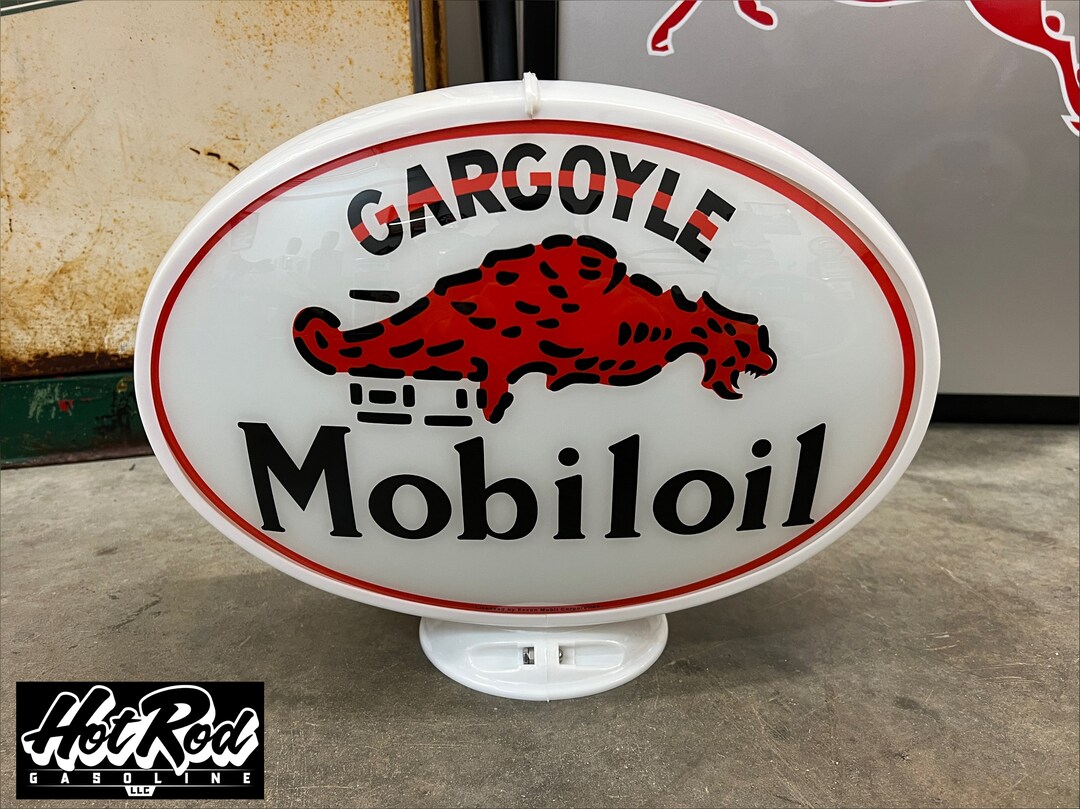 MOBIL GARGOYLE Mobiloil Reproduction Oval Gas Pump Globe white Body - Etsy