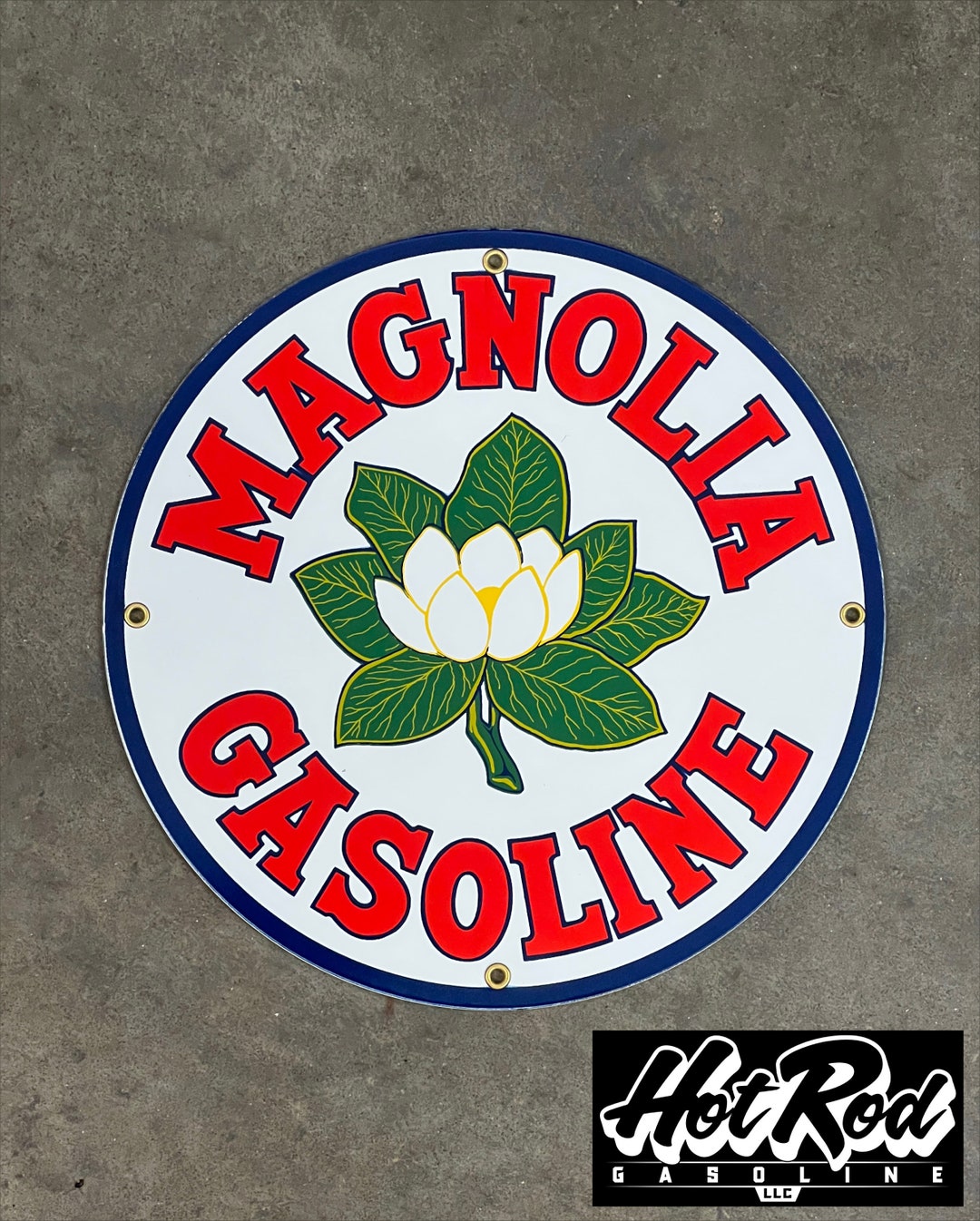 MAGNOLIA GASOLINE Porcelain Sign - Etsy