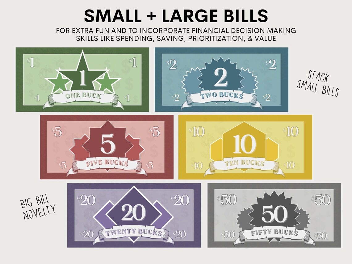 Printable Chore Chart With Play Money Fun and Simple System to ...