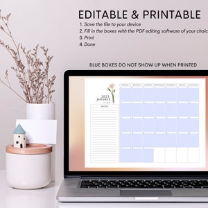 Printable Digital Monthly Calendar | Editable Monthly Calendar | 2023 ...