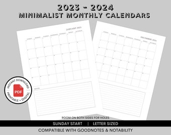 Printable Digital Monthly Calendar | Editable Monthly Calendar | 2023 ...