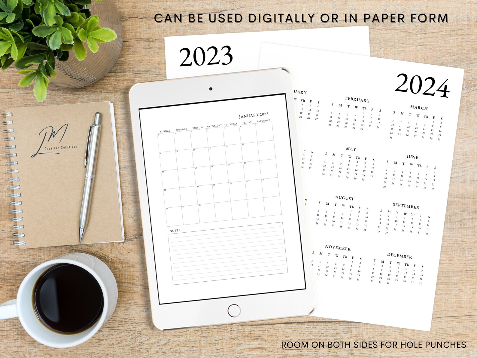 Printable Digital Monthly Calendar | Editable Monthly Calendar | 2023 ...