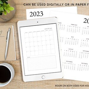 Printable Digital Monthly Calendar | Editable Monthly Calendar | 2023 ...
