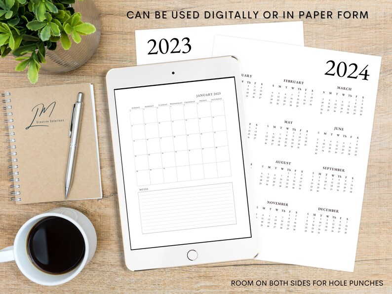 Printable Digital Monthly Calendar | Editable Monthly Calendar | 2023 ...