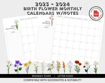 Printable Digital Monthly Calendar | Editable Monthly Calendar | 2023 ...