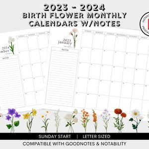 Printable Digital Monthly Calendar | Editable Monthly Calendar | 2023 ...
