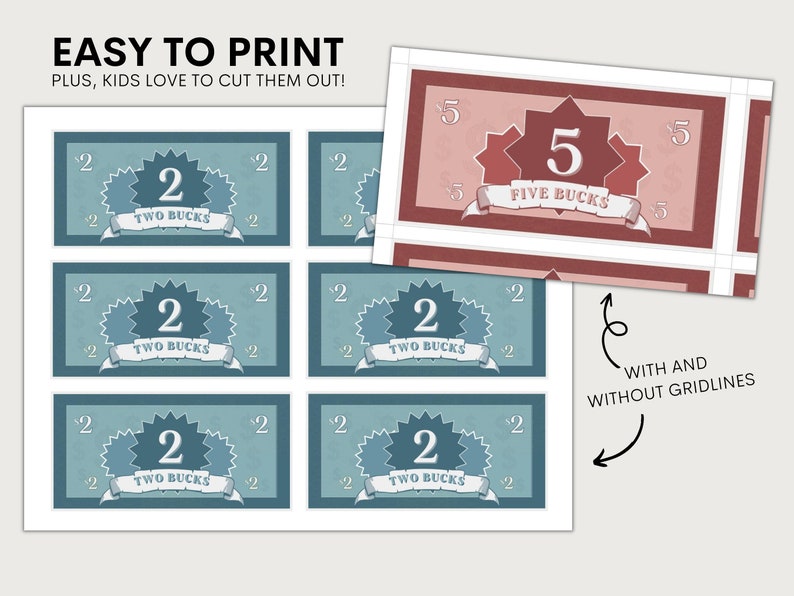 Printable Chore Chart With Play Money Fun and Simple System to ...