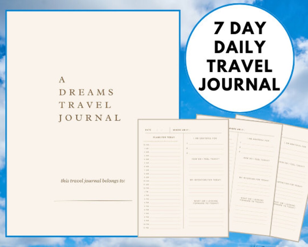 Printable TRAVEL JOURNAL- Daily Adventure Journal - Etsy