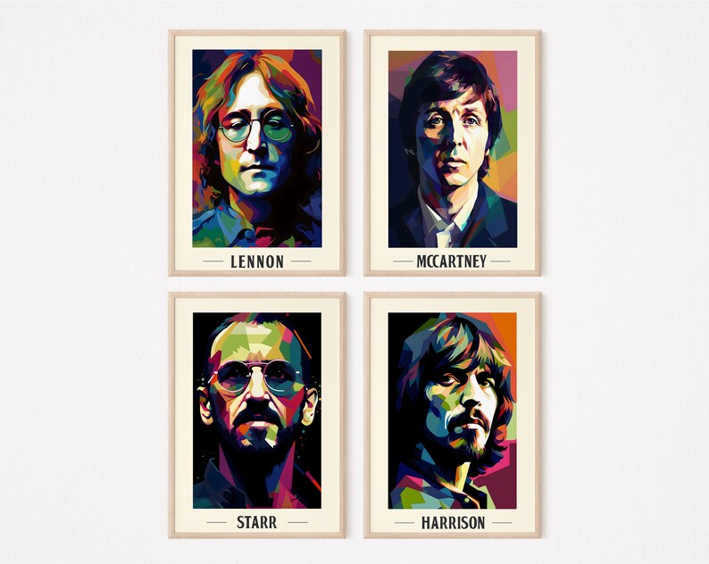 Set of 4 the Beatles, Paul Mccartney, John Lennon, George Harrison ...