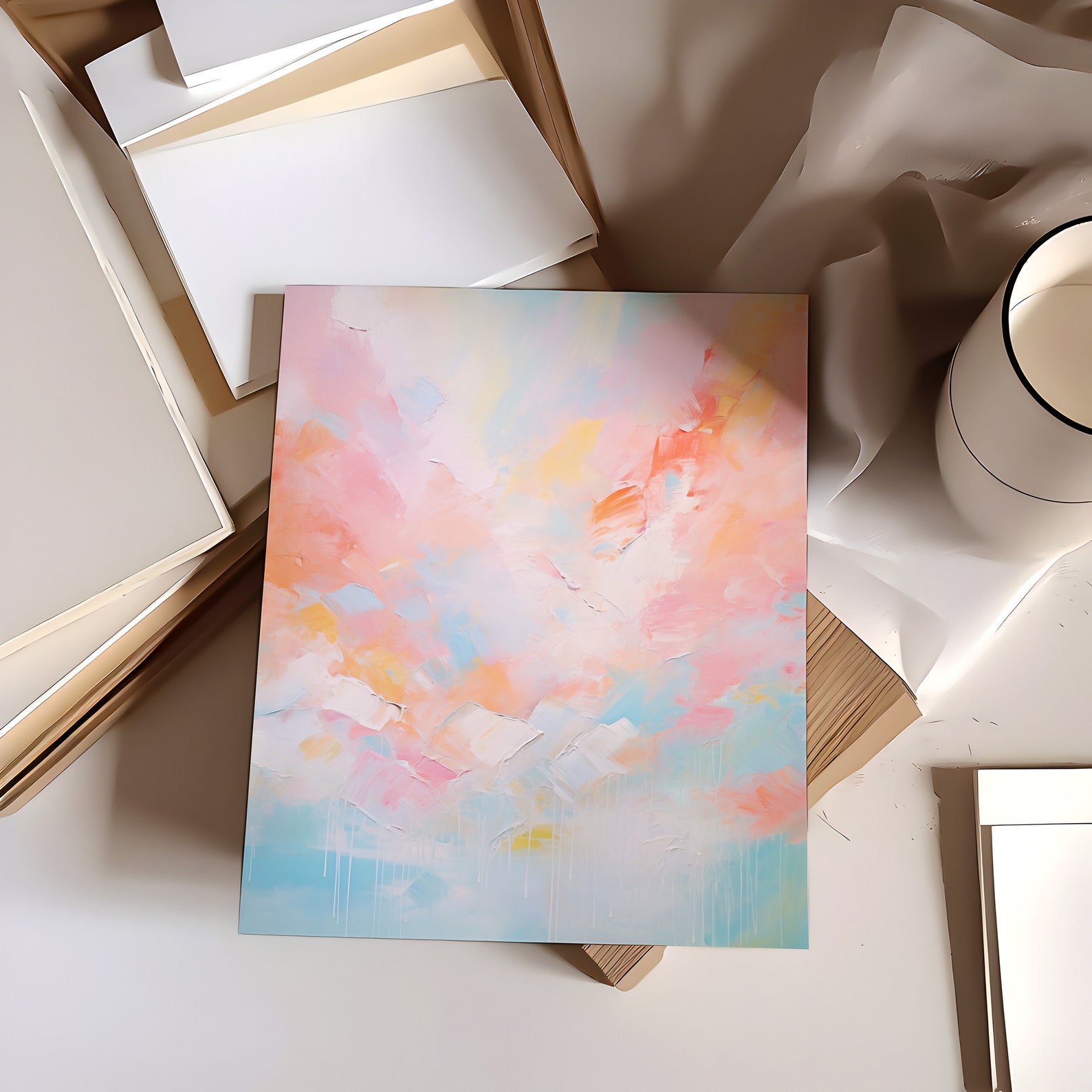 Abstract Pastel Printable Art | Abstract Art Print | Modern Large Wall ...