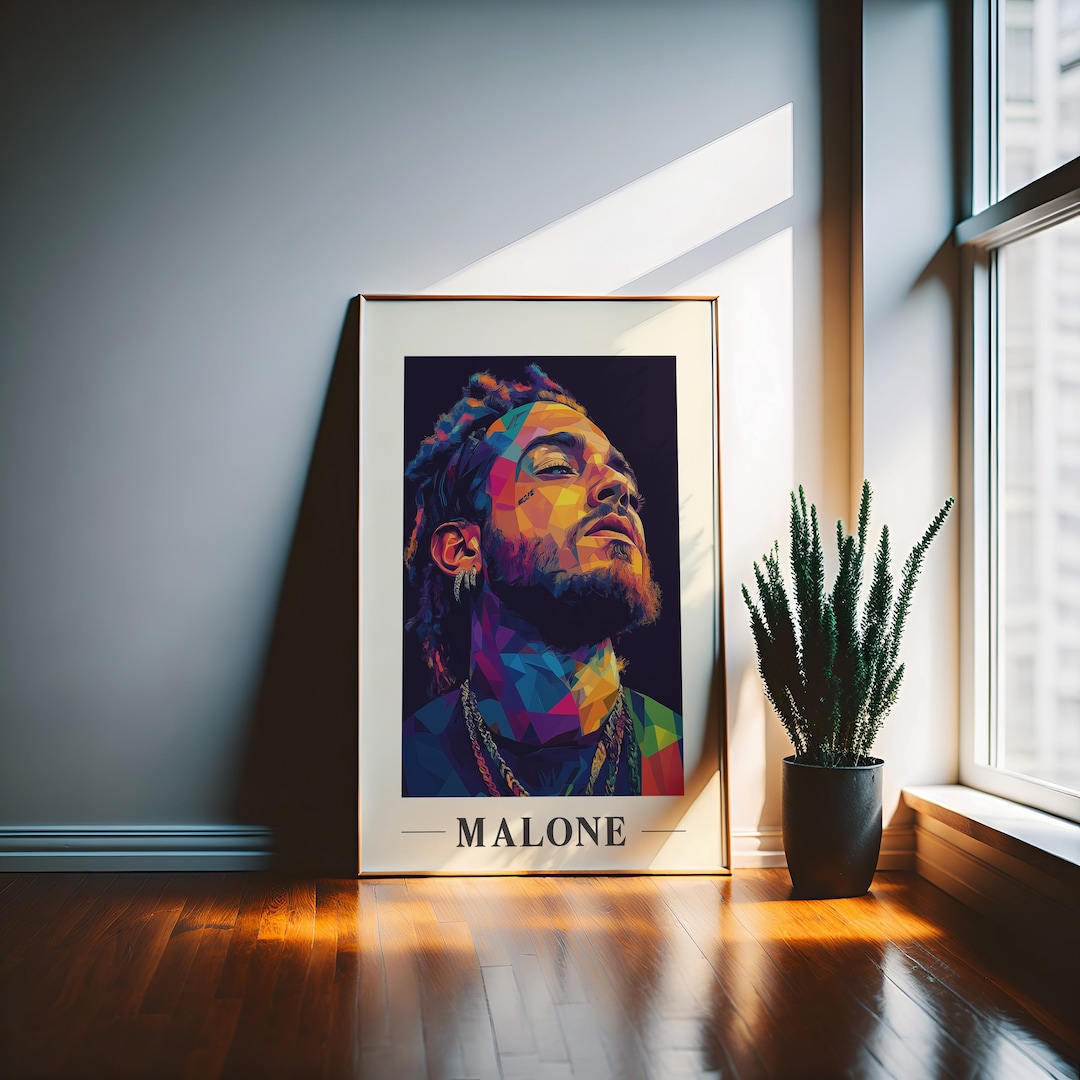Post Malone Poster | Home Decor | WPAP | Art for Music Lovers ...