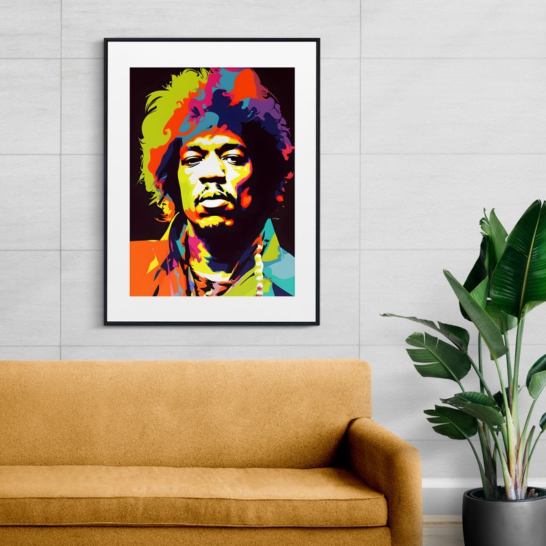 Jimi Hendrix WPAP Poster WPAP AI Generated Art Wall Art High Quality ...