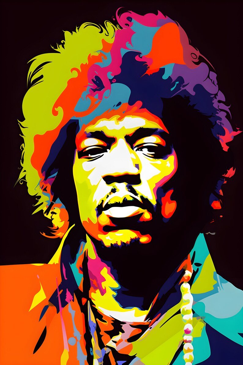 Jimi Hendrix WPAP Poster WPAP AI Generated Art Wall Art High Quality ...