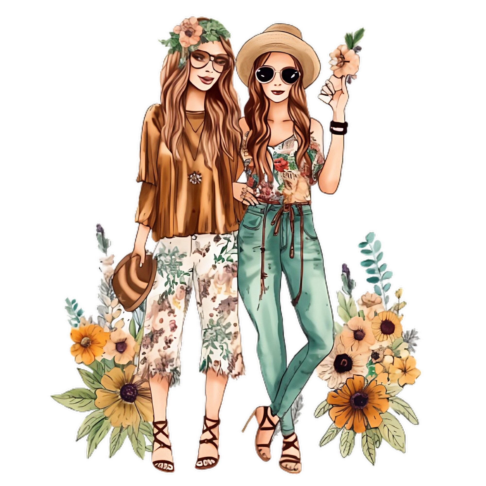Flower Festival Party Clipart: Celebrate Friendship With - Etsy
