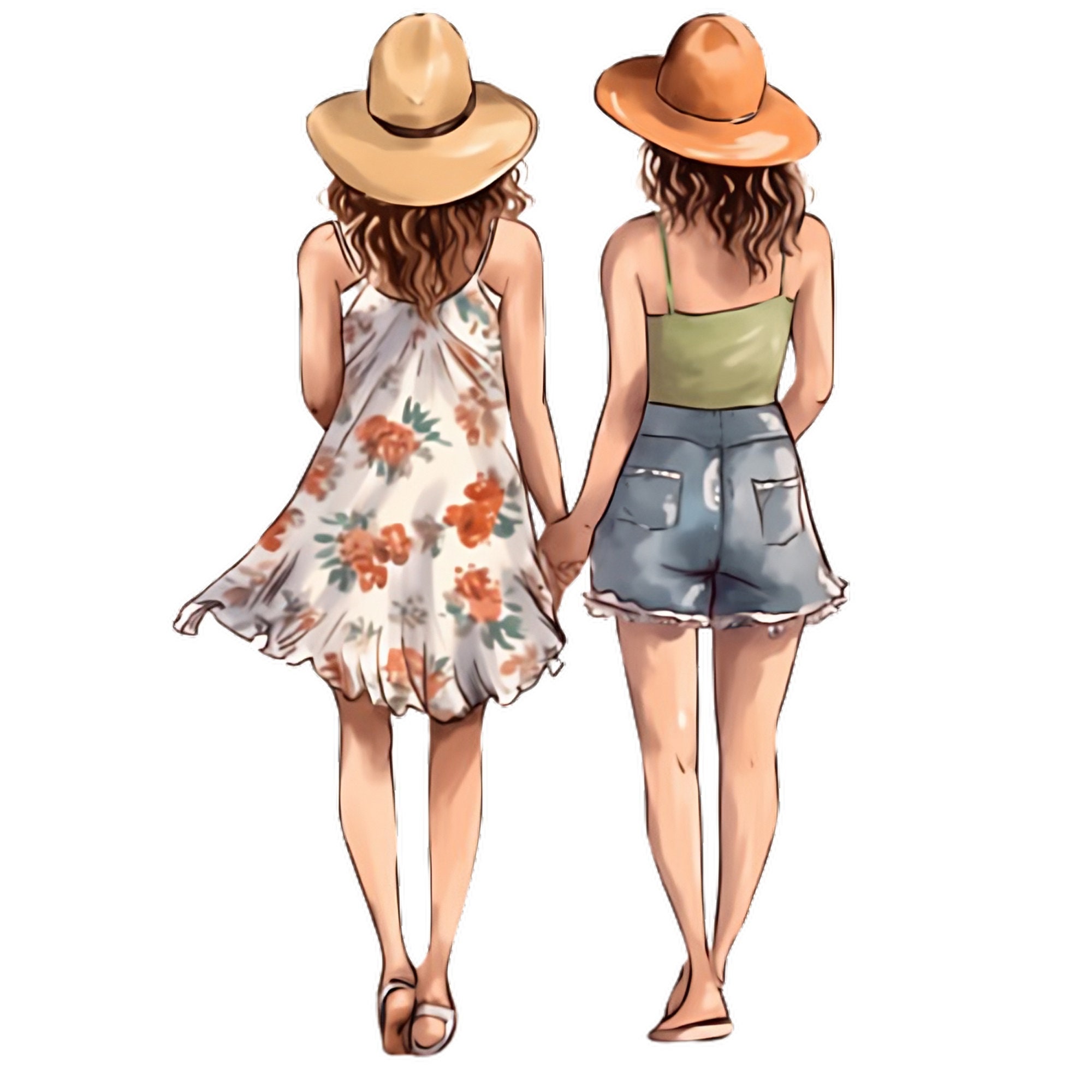 4 Best Friends Clipart Bundle: Girly Friendship, Fashion, and Classy ...