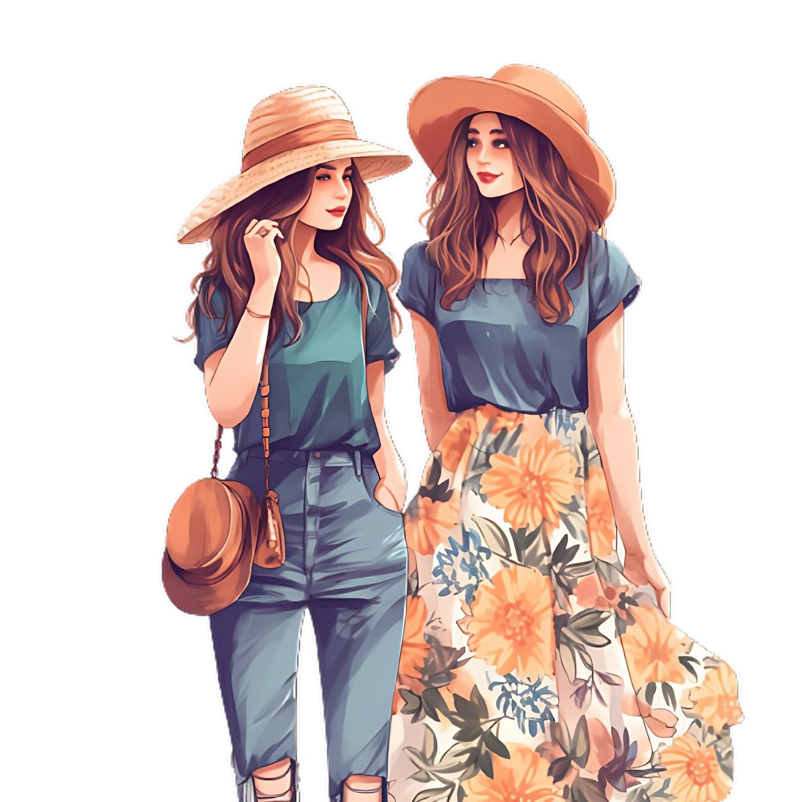 Two Best Friends Clipart Bundle: Classy Love Nostalgia and - Etsy