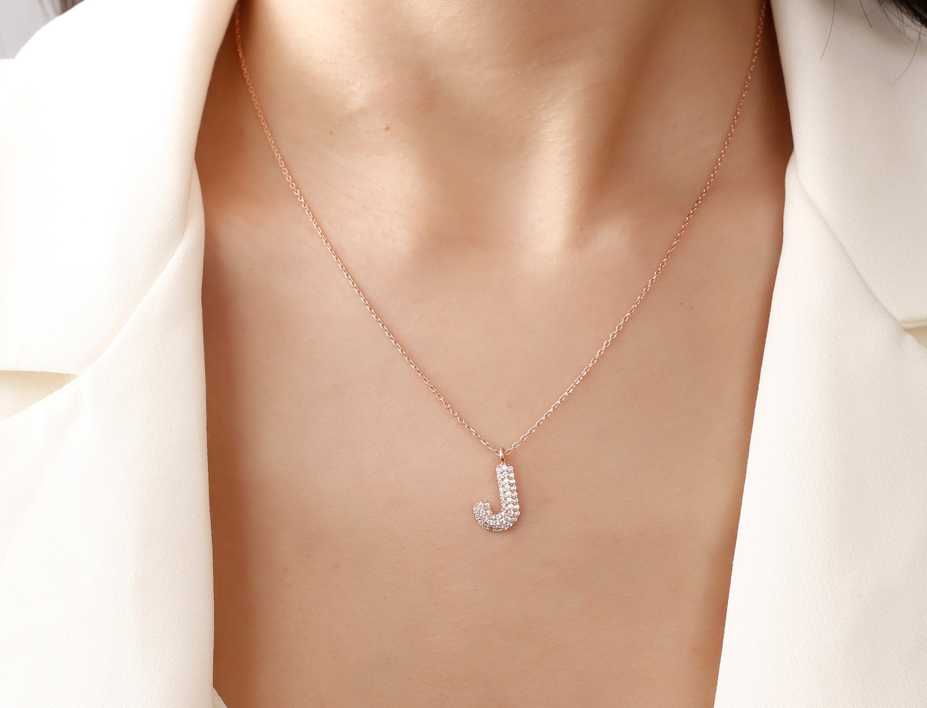 J necklace rose gold store