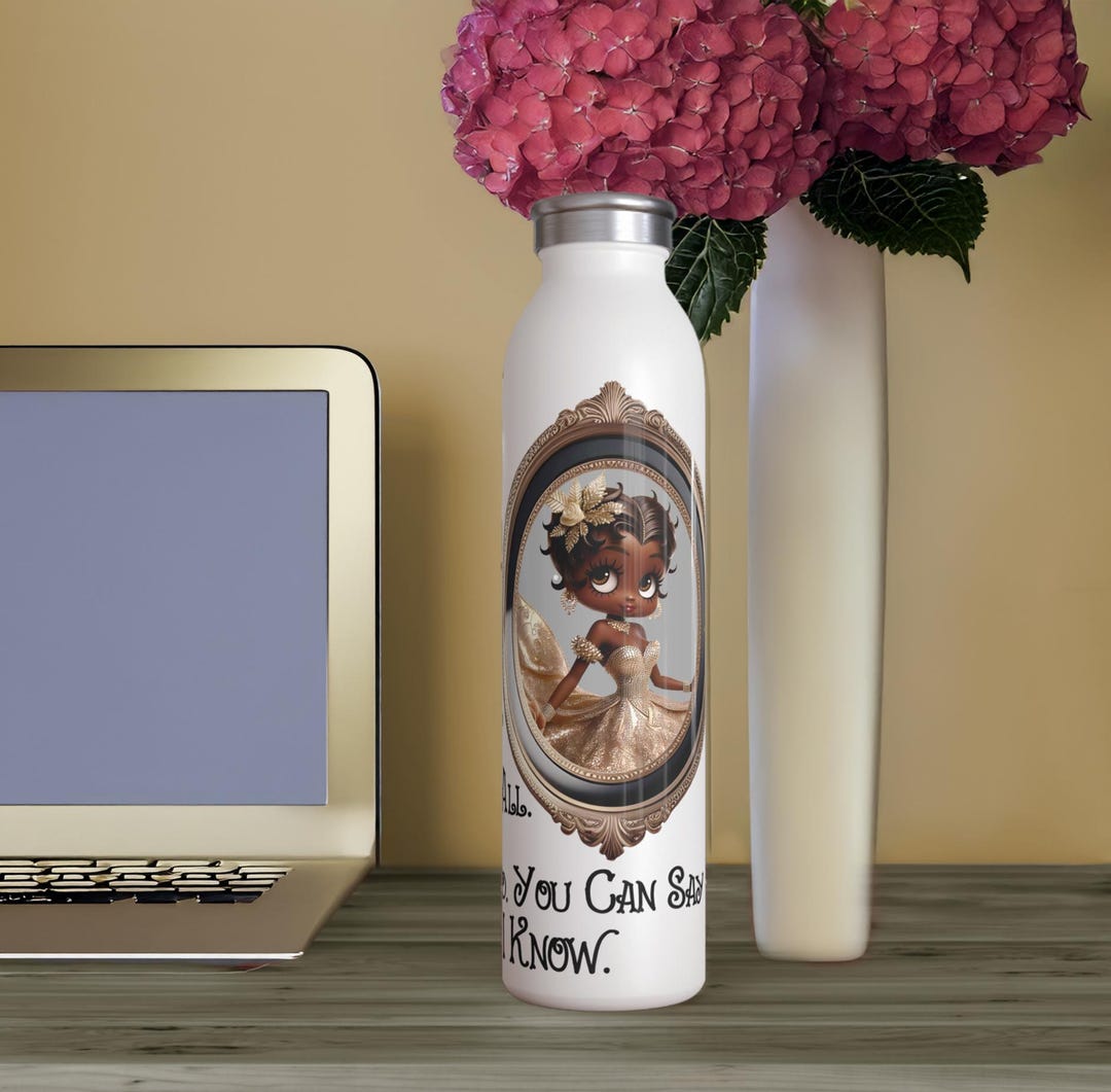 Black Betty Boop Inspired Diva Art Water Bottle, Fabulous Reusable ...