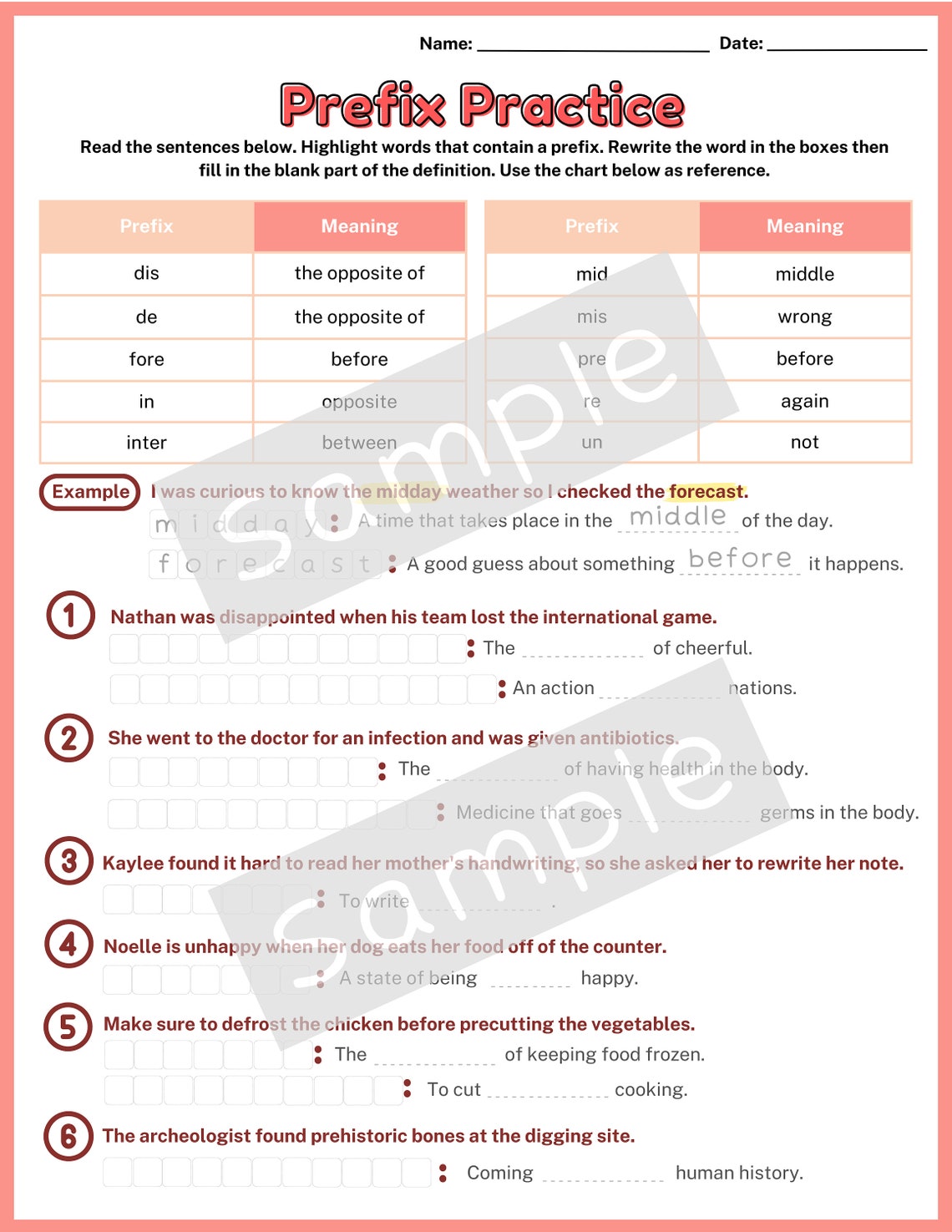 Prefix Worksheet Bundle for Elementary Practice Colorful Grammar ...