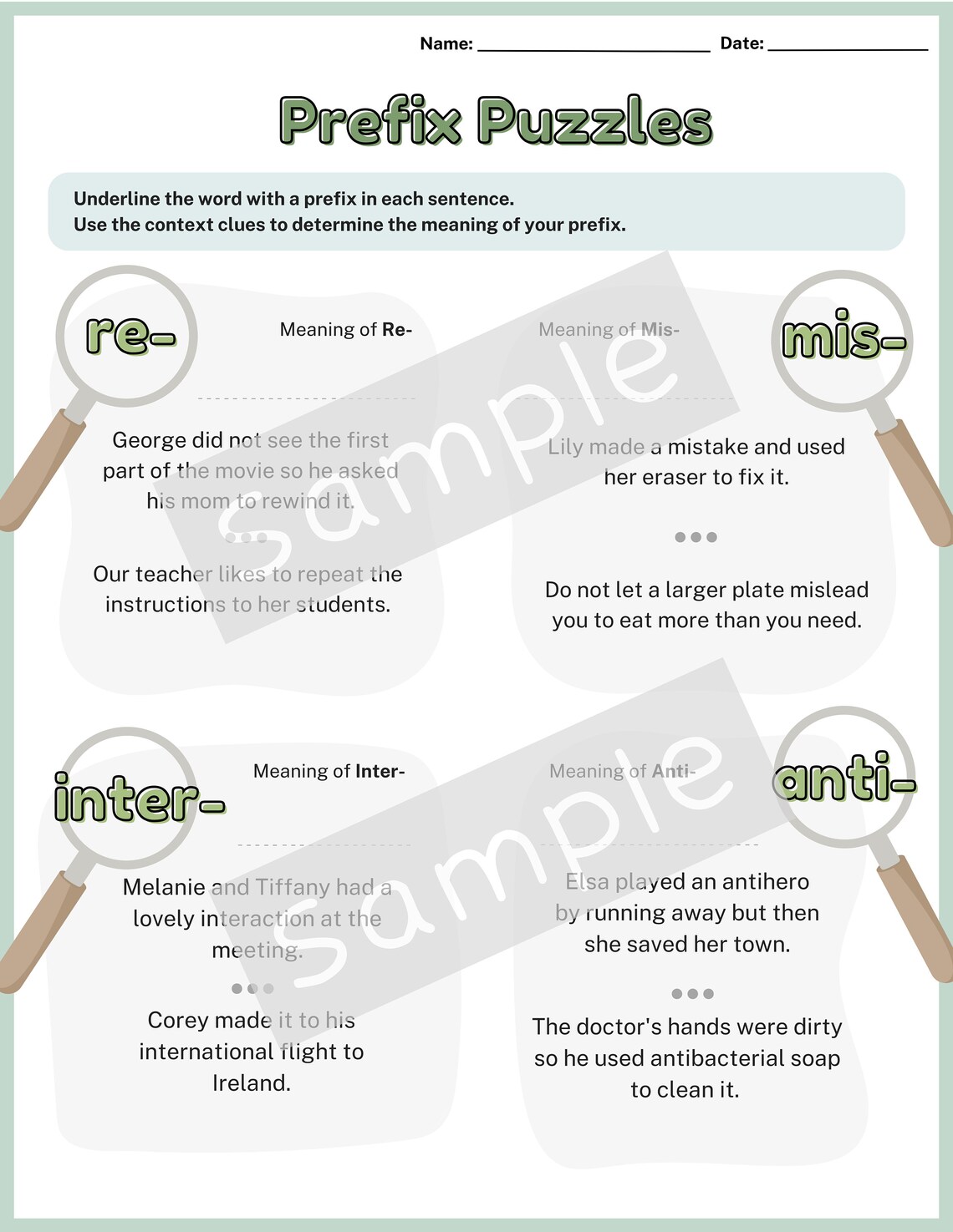 Prefix Worksheet Bundle for Elementary Practice Colorful Grammar ...