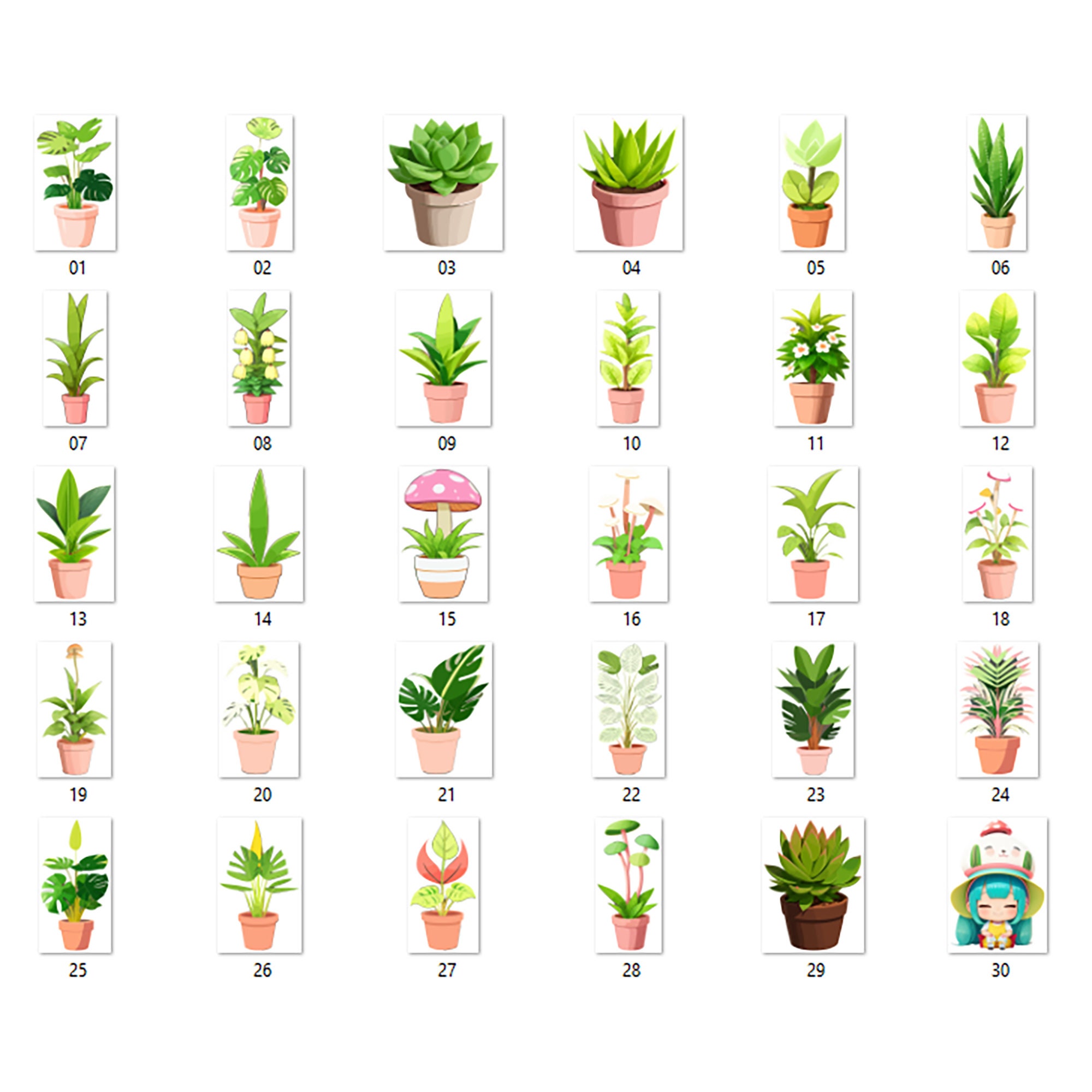 30 House Plant Digital Sticker Set, Goodnotes Planner Stickers ...