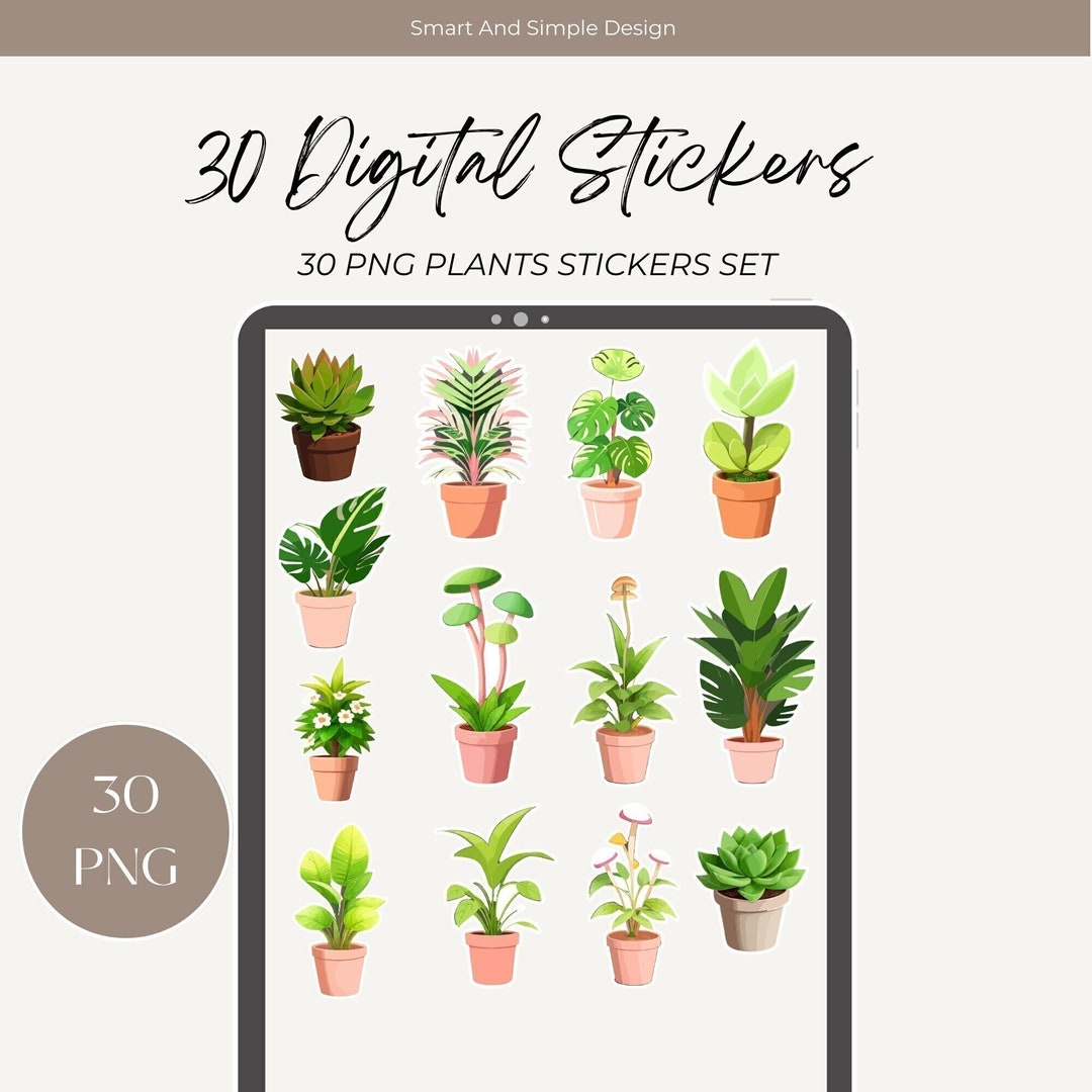 30 House Plant Digital Sticker Set, Goodnotes Planner Stickers ...