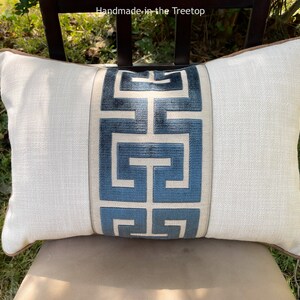 Greek Key Velvet Fretwork Pillow - Etsy