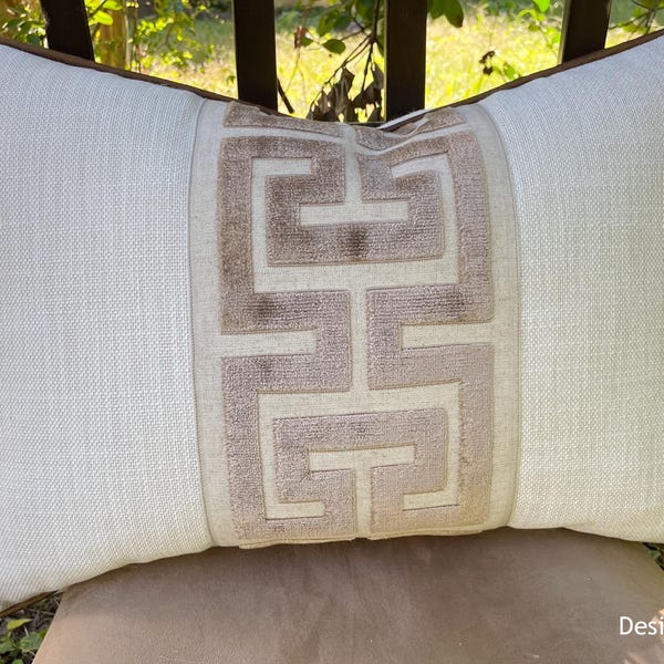 Velvet Greek Key Pillow - Etsy